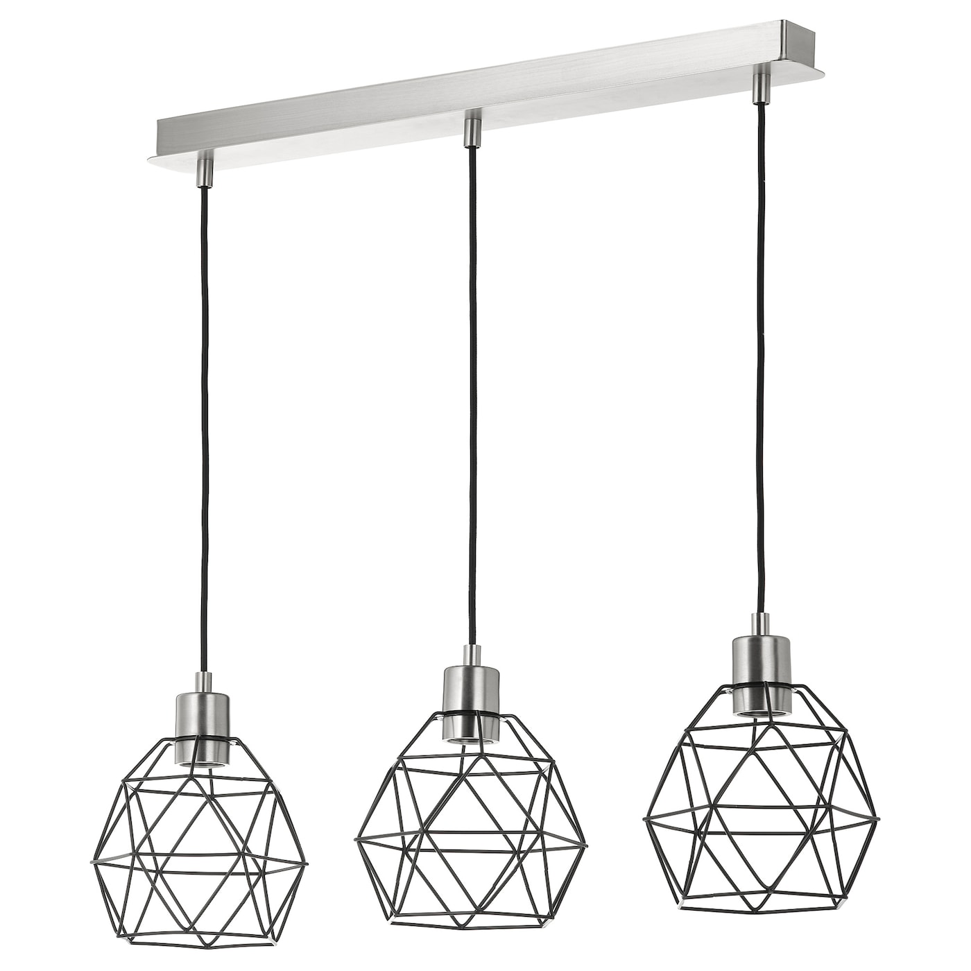 BRUNSTA 布朗斯达 / SKAFTET 斯卡夫提特 吊灯 黑色/镀镍 长方形 - IKEA