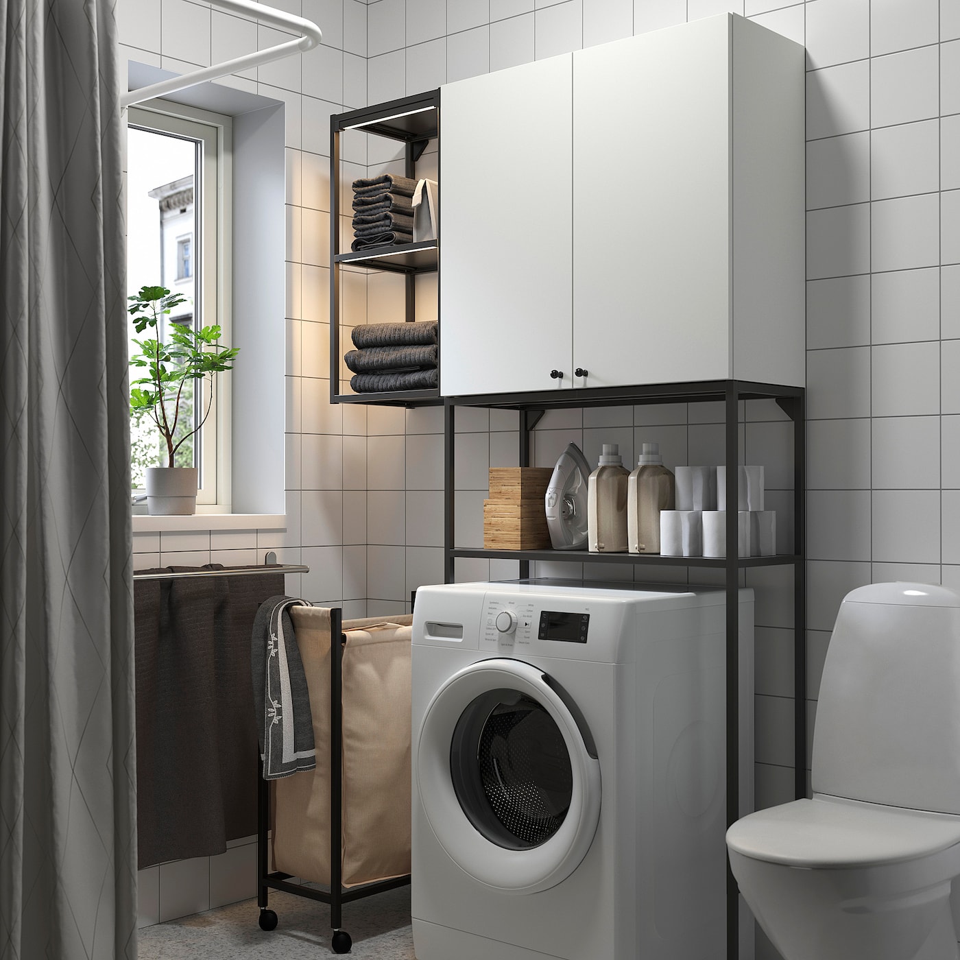 ENHET 安纳特 储物组合 煤黑色/白色 - IKEA