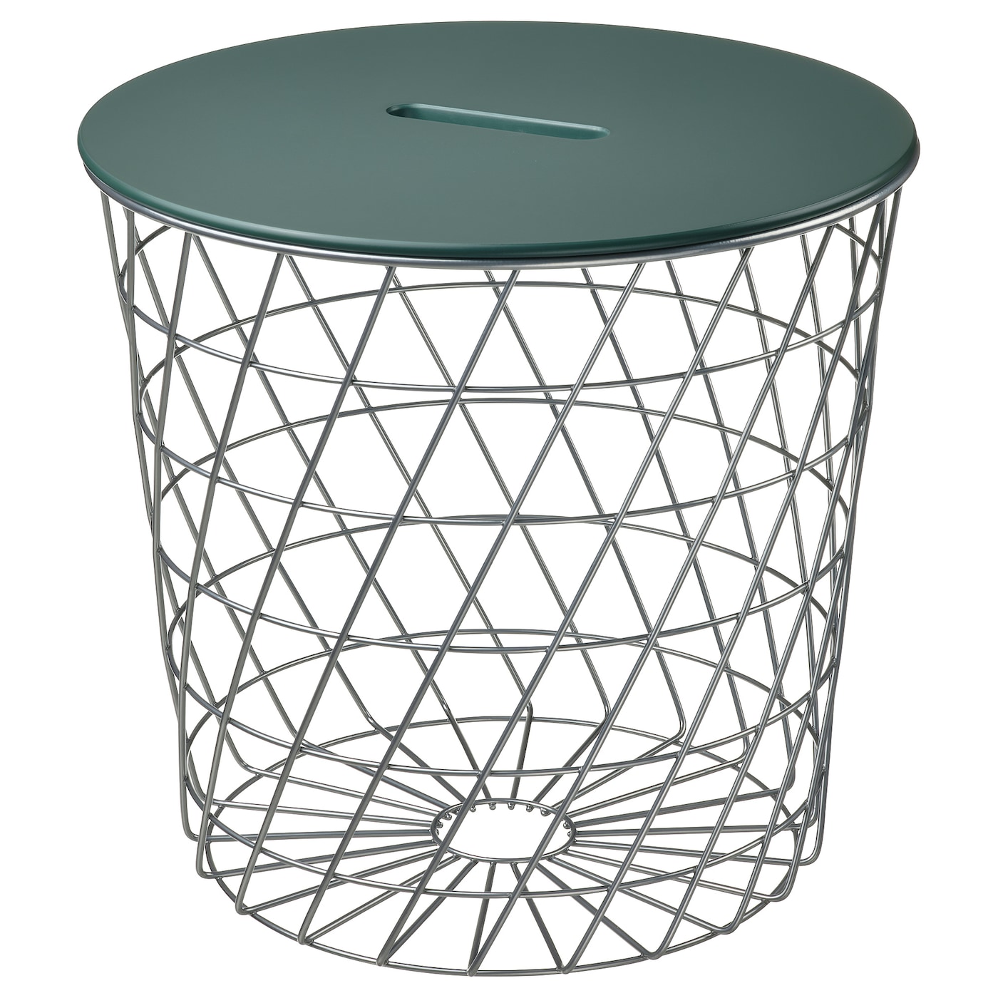 KVISTBRO 魁思伯 储物桌 银色/深灰绿色 - IKEA