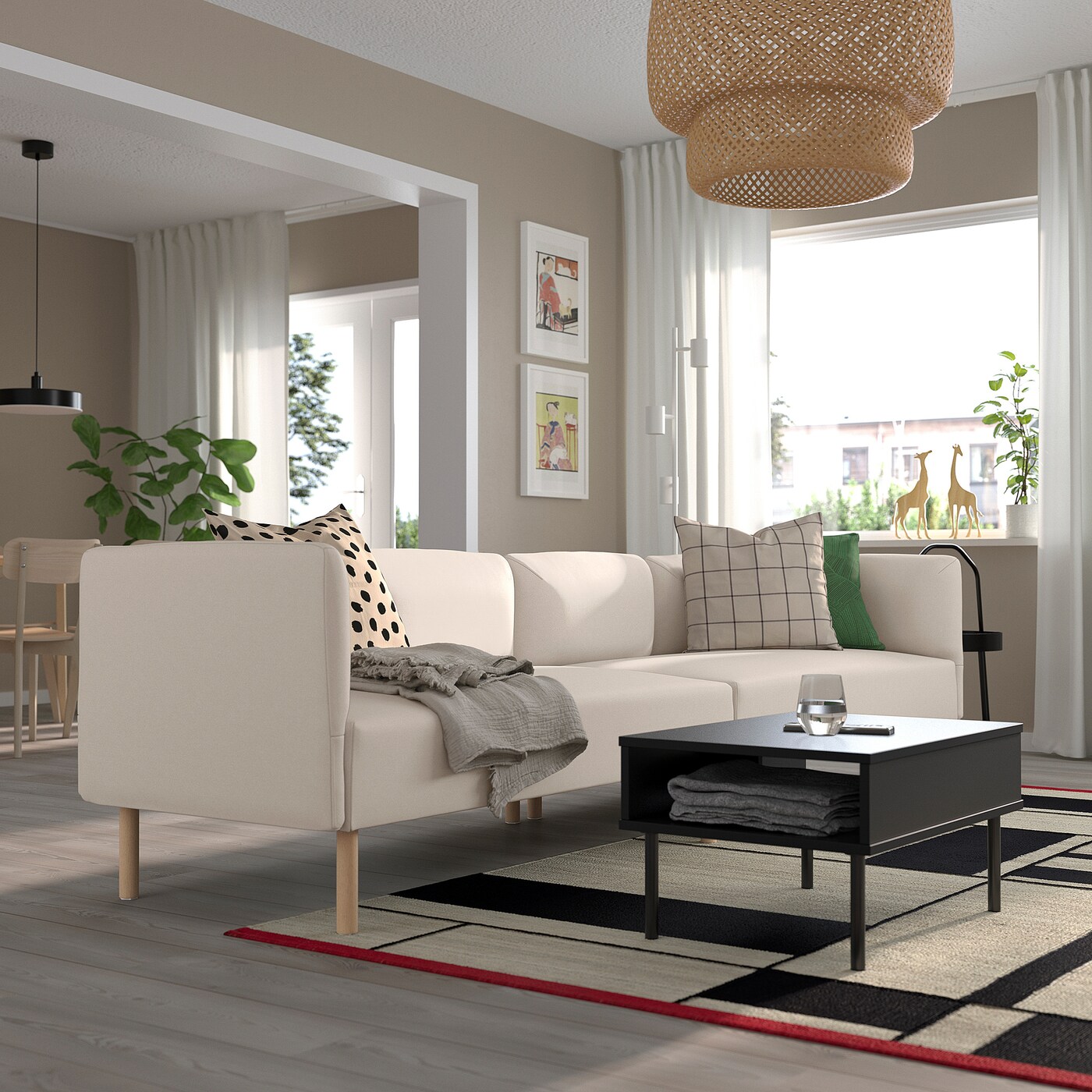 LILLEHEM 利乐亨 4人沙发 威索尔/米黄色 木头 - IKEA