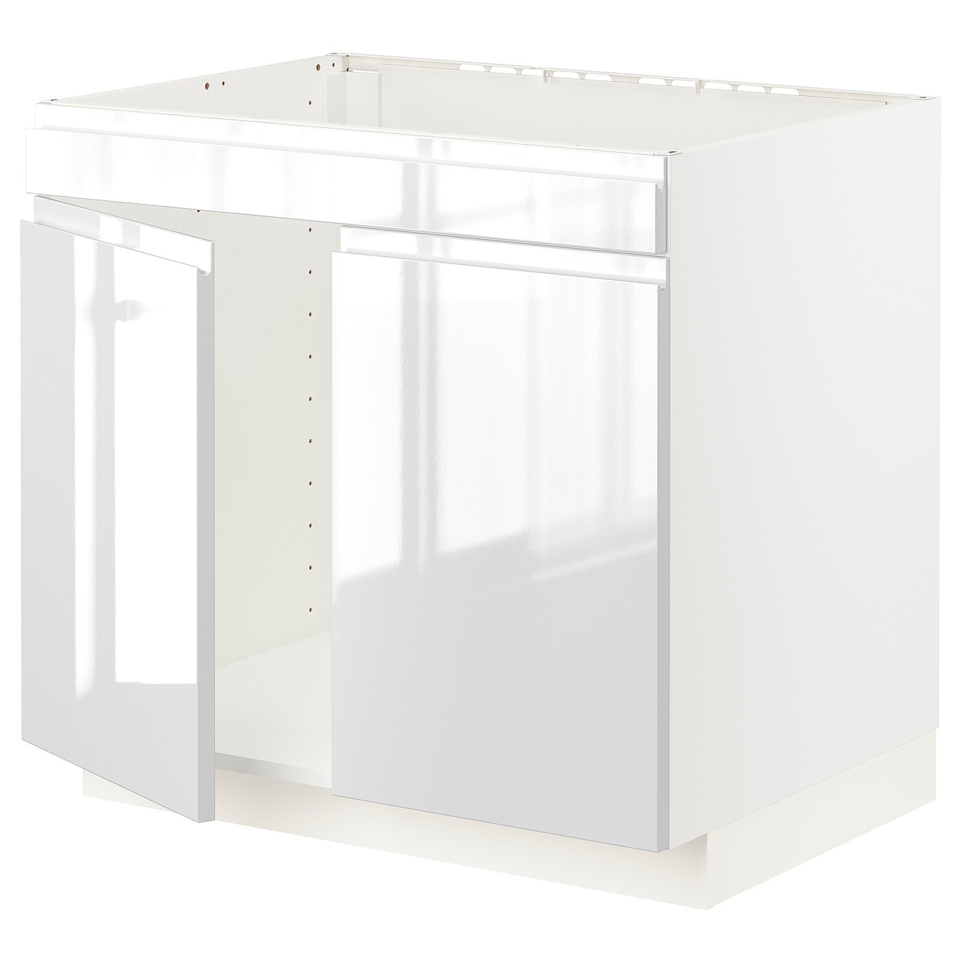 METOD 米多 水槽用底柜2门/1前板 白色/沃托普 高光白 - IKEA