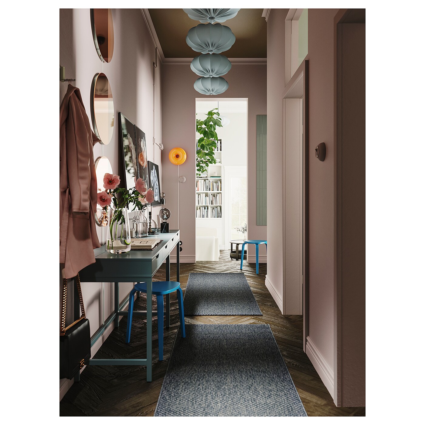 REGNSKUR 雷恩斯库 吊灯罩 椭圆形 天蓝色 - IKEA