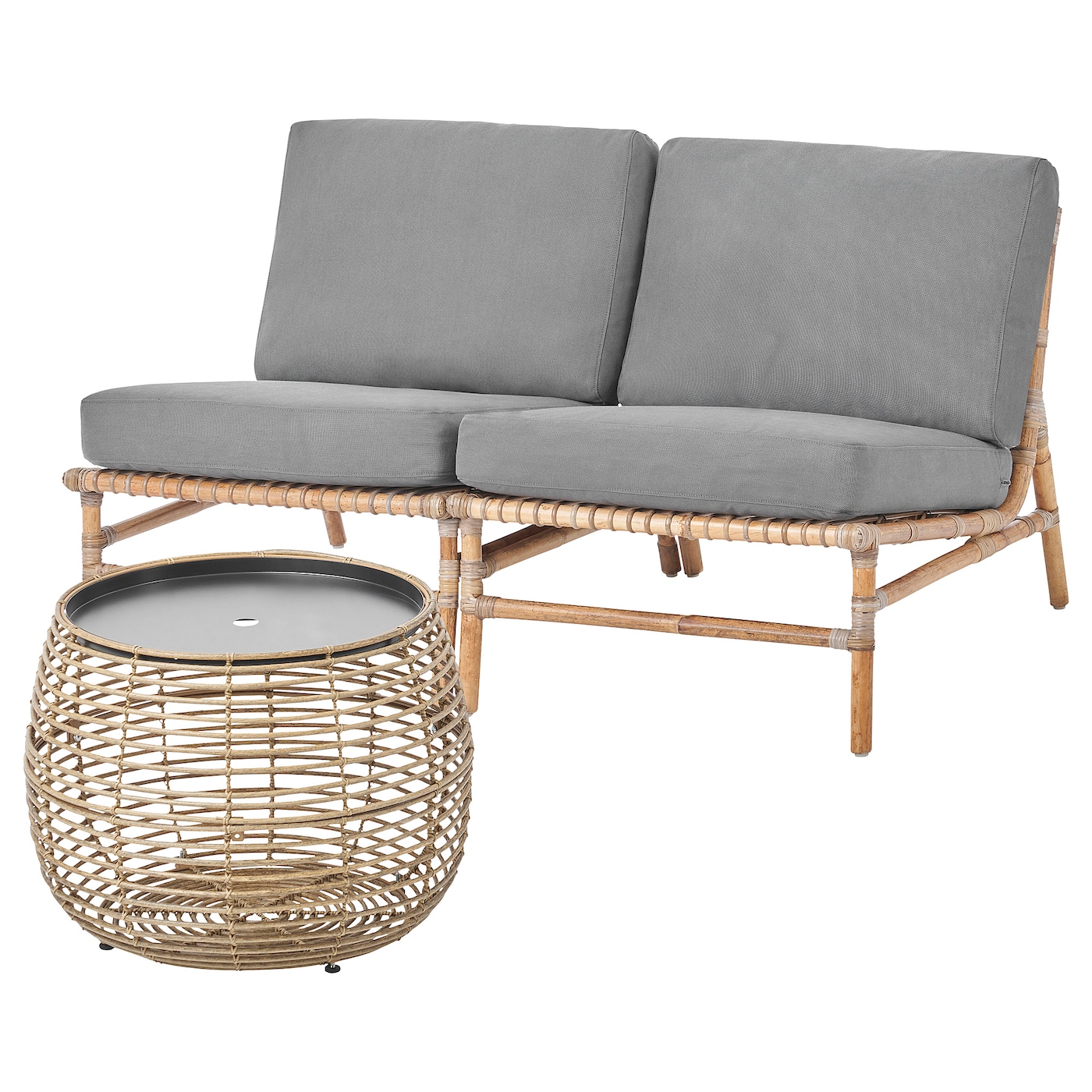 TVARÖ 特维罗 / FRÖSÖN 福勒森 双人位，户外 深灰色 - IKEA