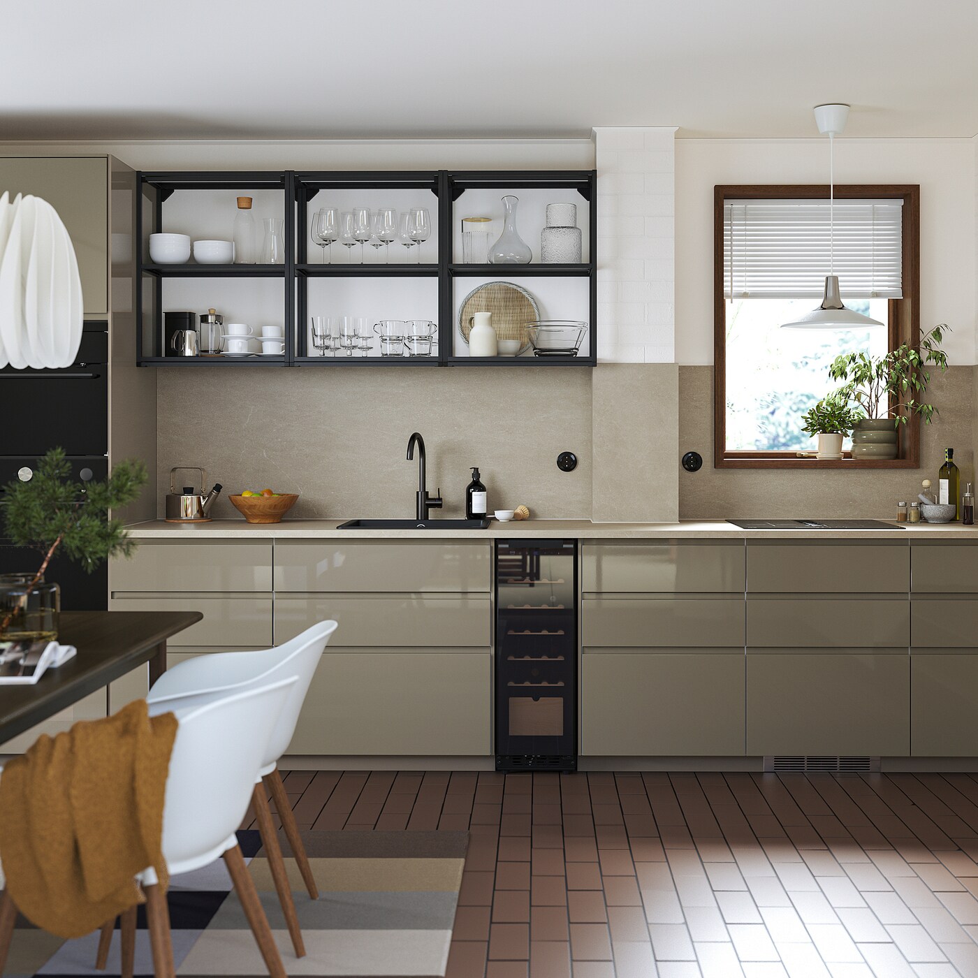 VOXTORP 沃托普 柜门 高光 深灰褐色 - IKEA